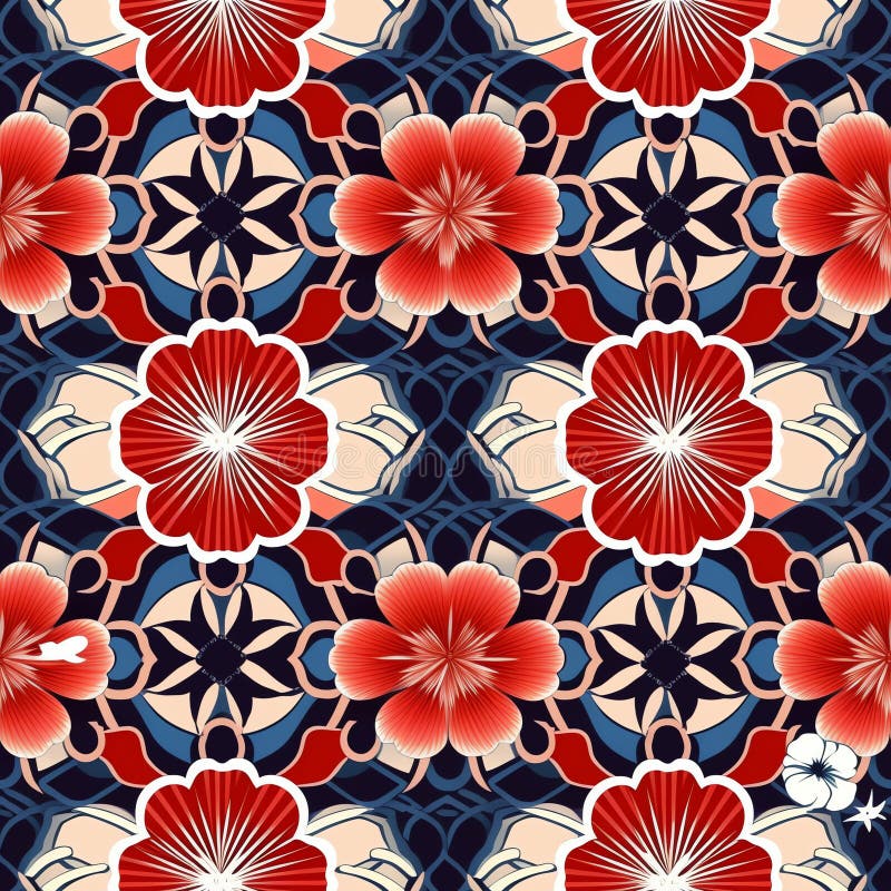 Generative AI 20 Seamless Japanese Pattern- Stock Illustration ...