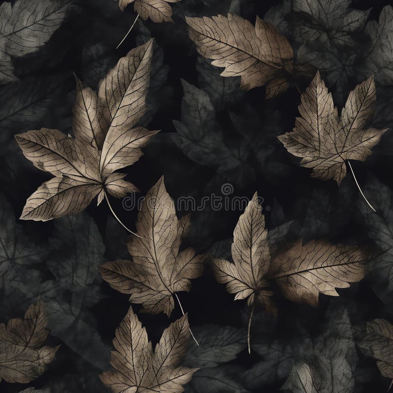 Generative AI Seamless Leaves Wallpaper Pattern- Stock Illustration ...