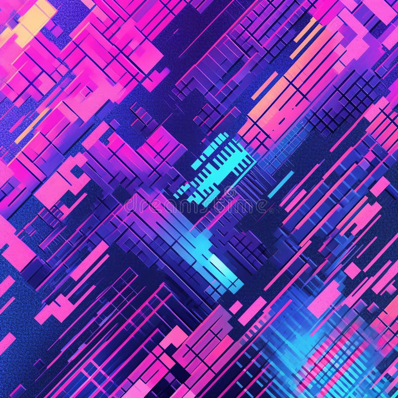 Generative AI, a Glitch Effect for a Digital and Edgy Website Design Stock Illustration ...