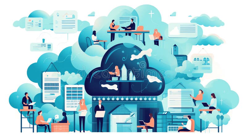 Generative AI Secure Cloud Data Storage- Stock Illustration ... Generative AI Secure Cloud Data Storage- Stock Illustration ...