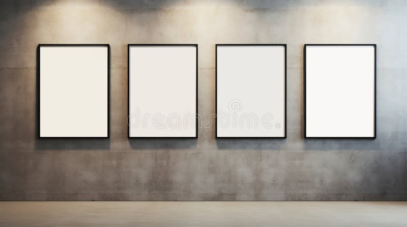 Generative AI, Set of Four Posters Mock Up, Blank Minimalistic ...