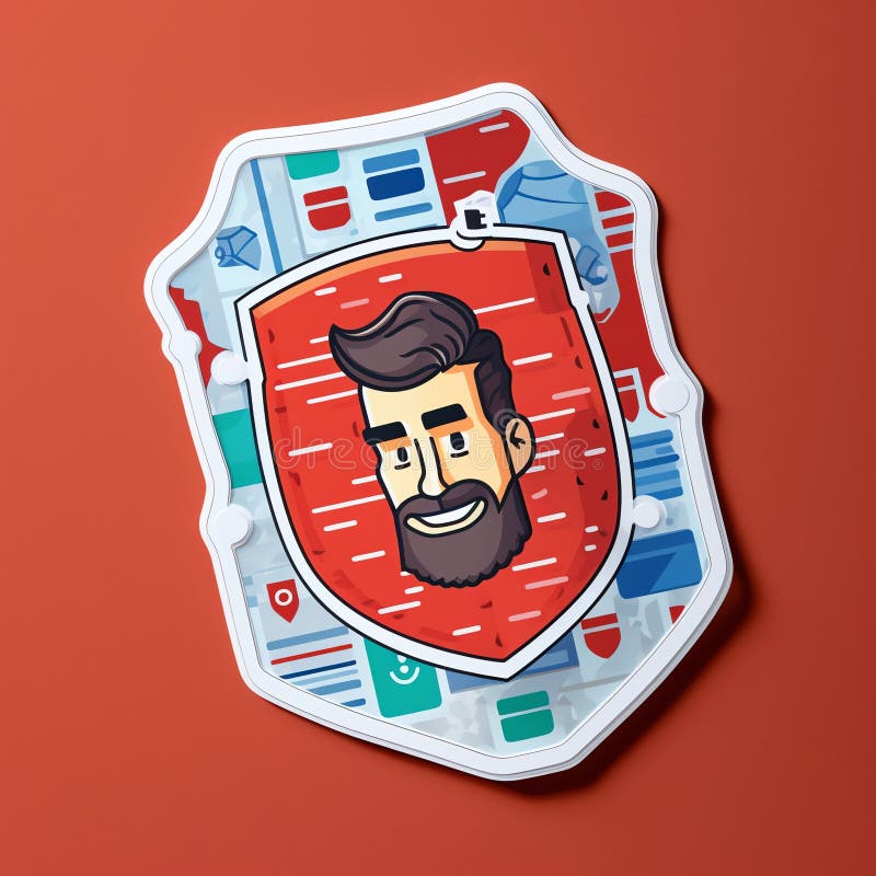 Generative AI Set of Stickers Computer- Stock Illustration ...