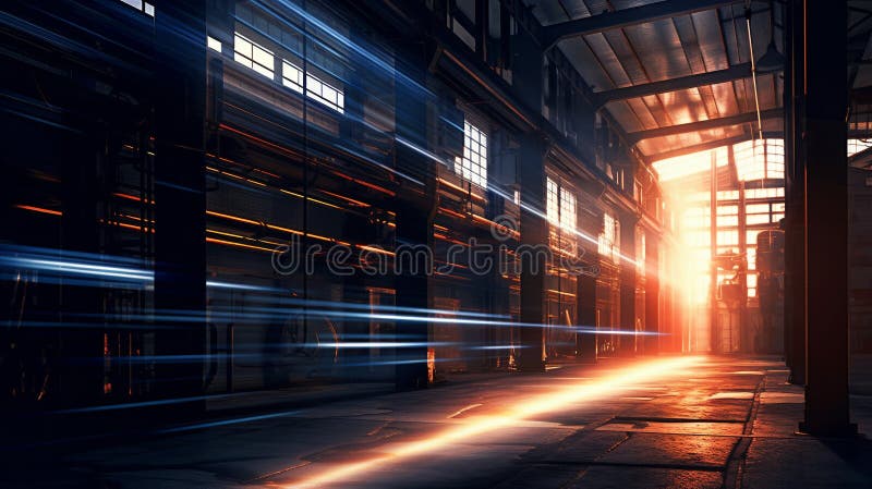 Generative AI, Shadow Dance: Abstract Forms in Industrial Light Stock ...