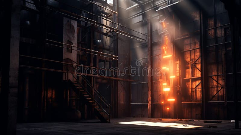 Generative AI, Shadow Dance: Abstract Forms in Industrial Light Stock ...