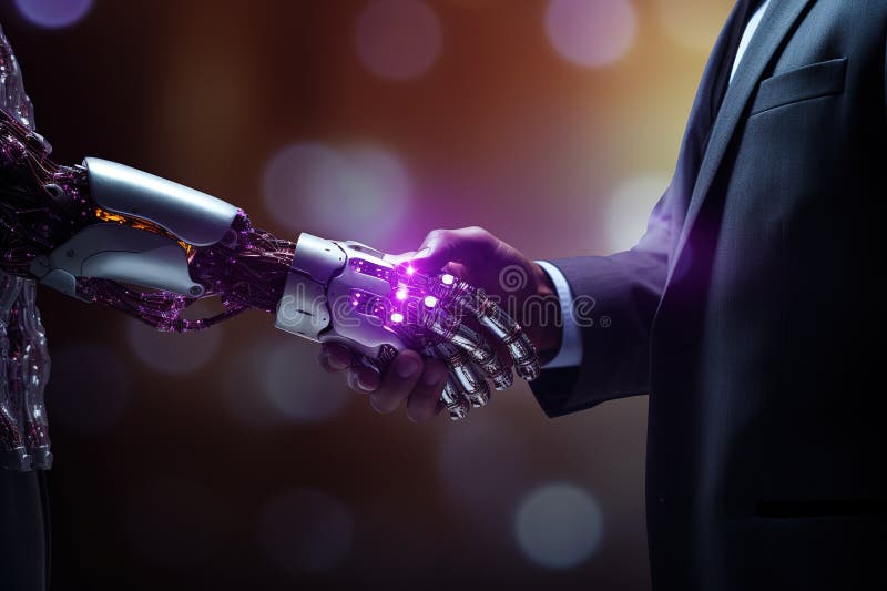 Generative Ai: Shaking Hands with the Future: Human Business Suit and ...