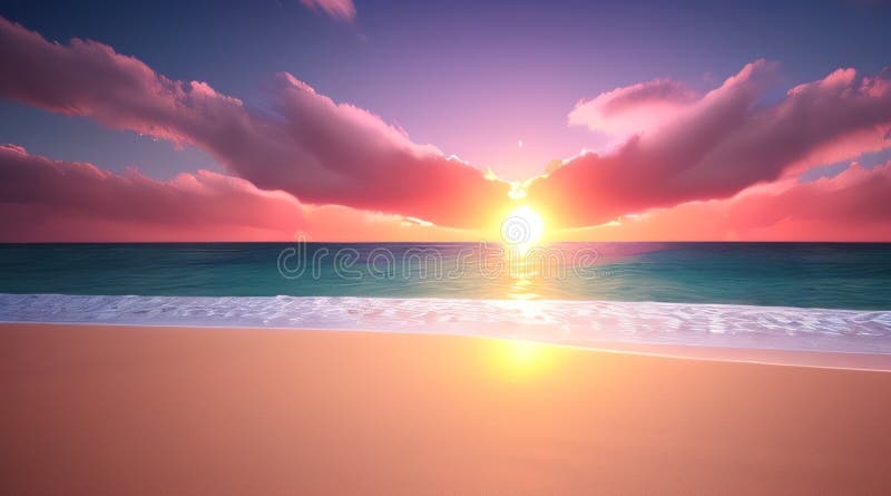 Generative AI Silhouette Sun Set Down Illustration Stock Illustration ...