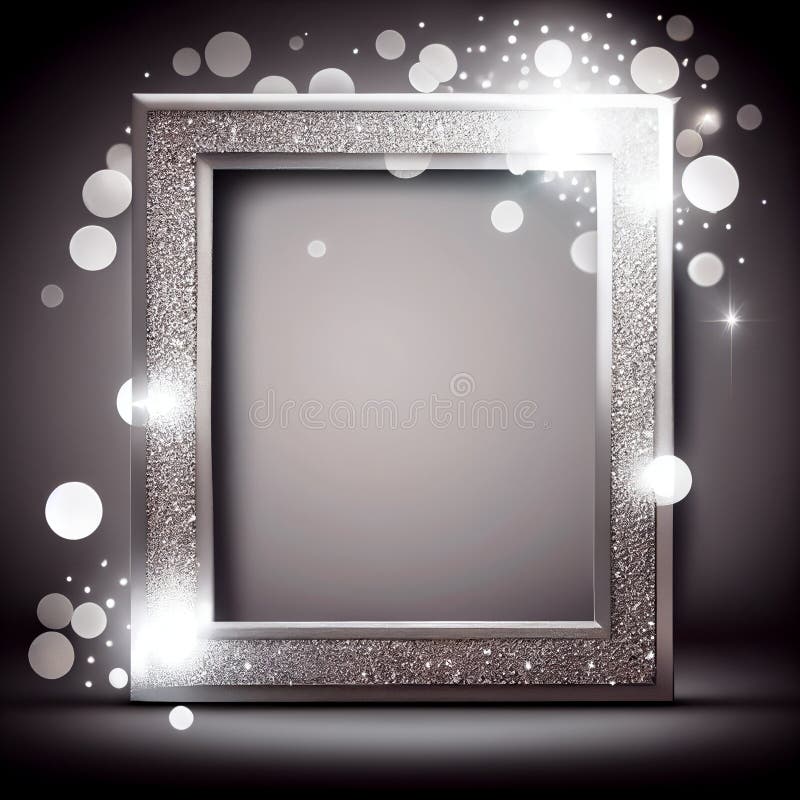 Generative AI, Silver Shimmer: Sparkling Bokeh Border for Elegant ...