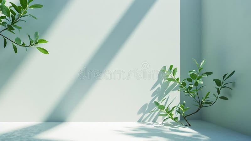 Generative AI Simple Background Image Perspective of Corner of Room ...