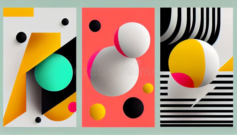 Generative AI, Simplicity in Color: a Bold and Eye-Catching Geometric ...
