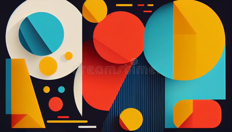 Generative AI, Simplicity in Color: a Bold and Eye-Catching Geometric ...