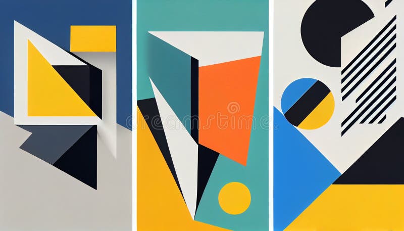 Generative AI, Simplicity in Color: a Bold and Eye-Catching Geometric ...