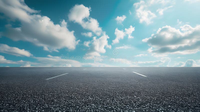 Generative AI Sky Background Horizon with Dramatic Clouds and Empty ...