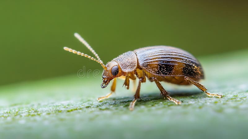 Generative AI Small Beetle on Leaf Showcasing the Beautiful Patterns ...