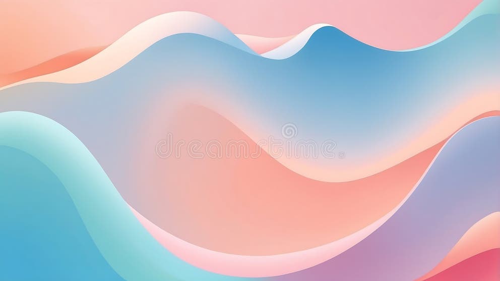 Generative AI Soft Abstract Pastel Waves Background Stock Illustration - Illustration of vector ...