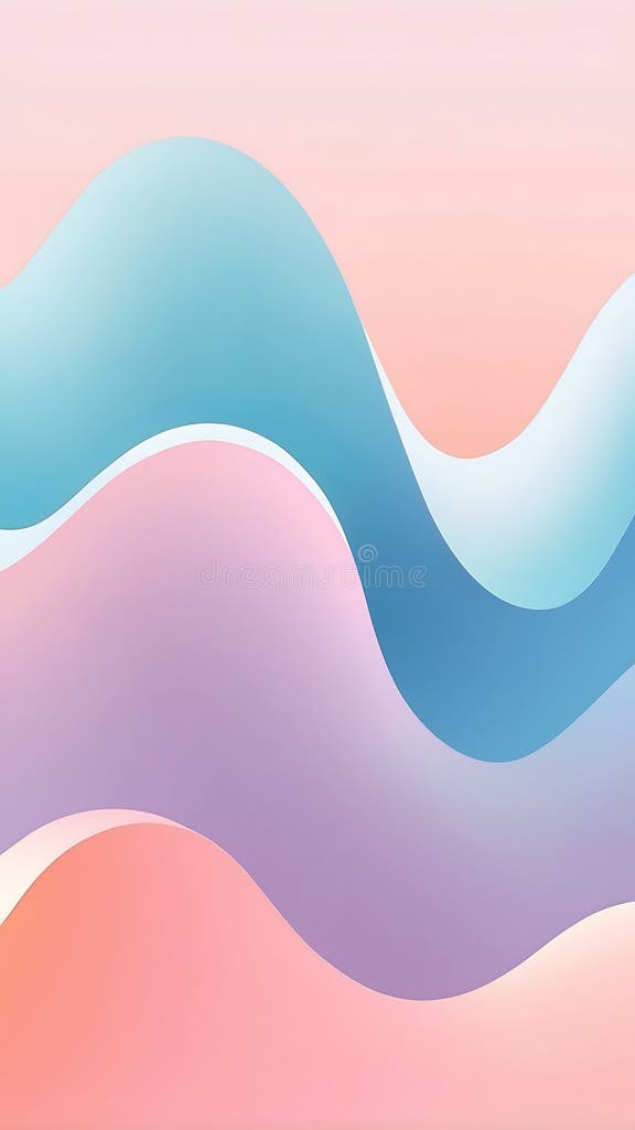 Generative AI Soft Abstract Pastel Waves Background Stock Illustration - Illustration of vibrant ...