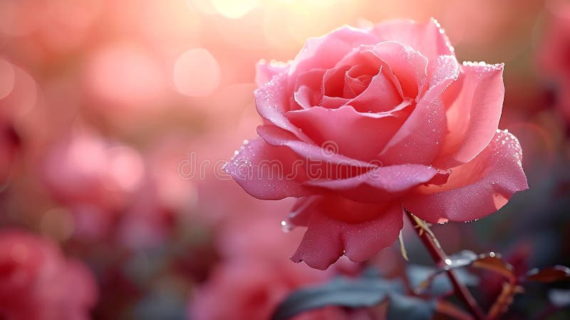 Generative AI Soft Blurred Pink Rose Copy Space for Text Mock Up ...