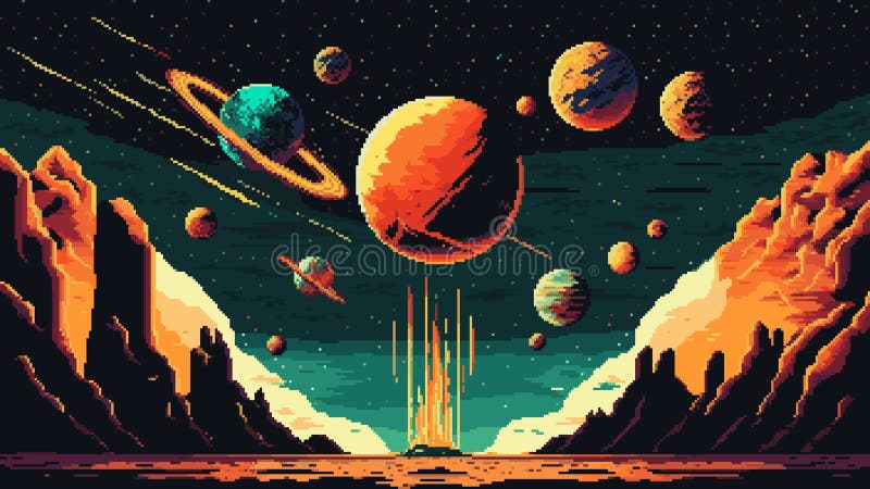 Space Background 8bit Stock Illustrations – 875 Space Background 8bit ...