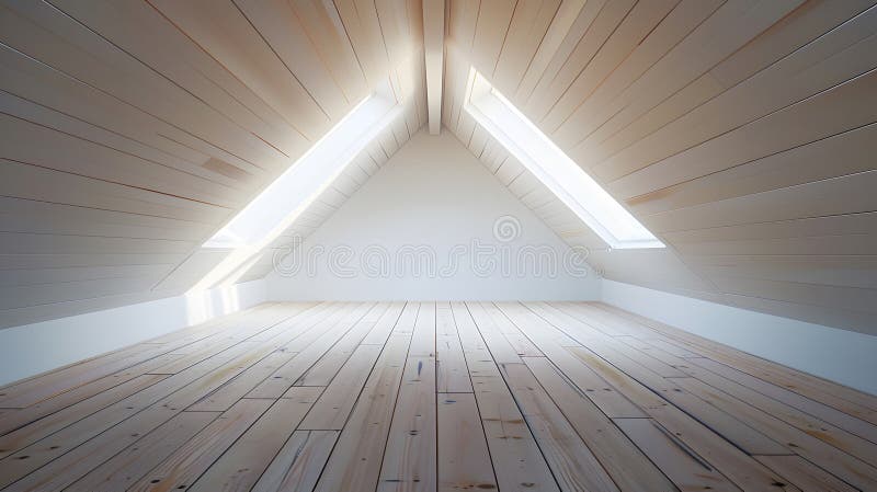 Generative AI Spacious Empty Rooms in the Attic Floor after Filling Out ...