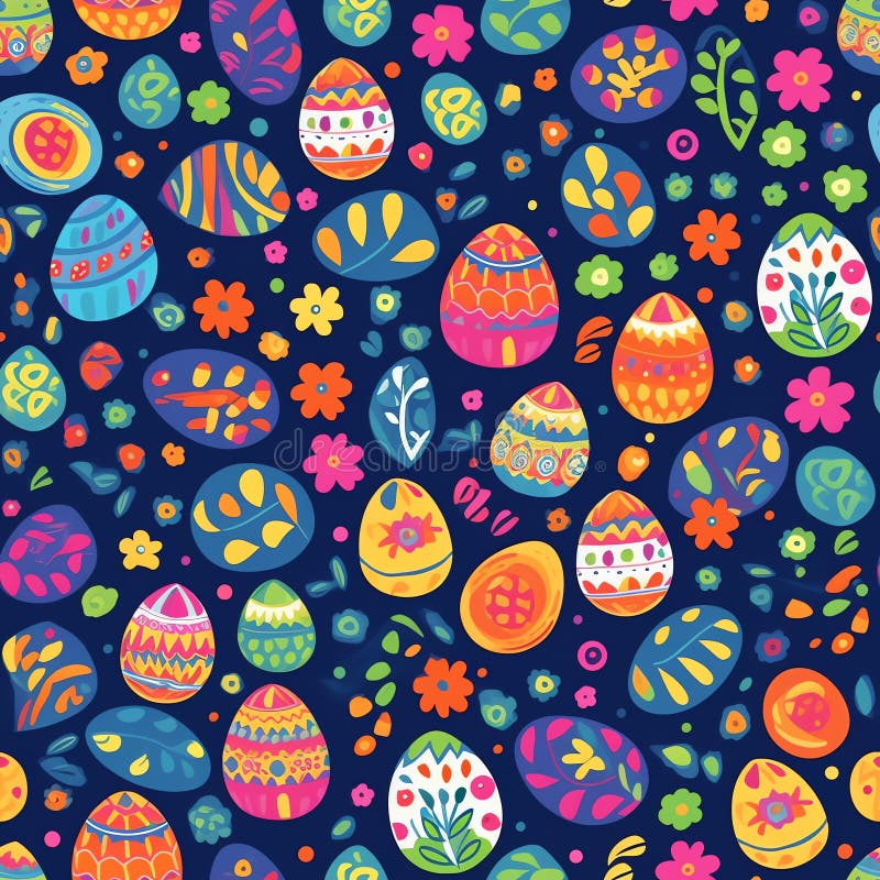 Generative AI Spring Easter Pattern with- Stock Illustration ...