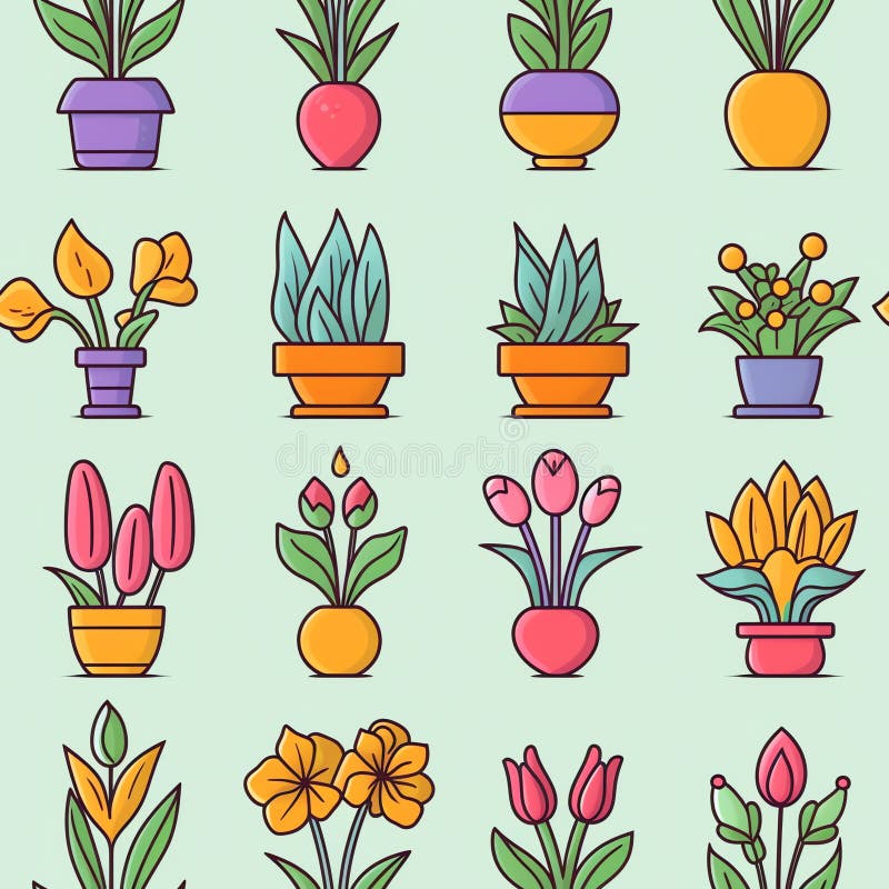 Generative AI Spring Flowers - Set of- Stock Illustration ...