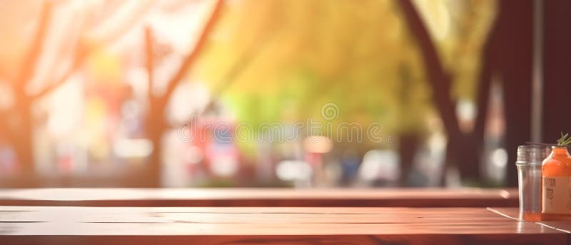 Generative AI. Springtime Serenity at the Coffee Shop Stock ...