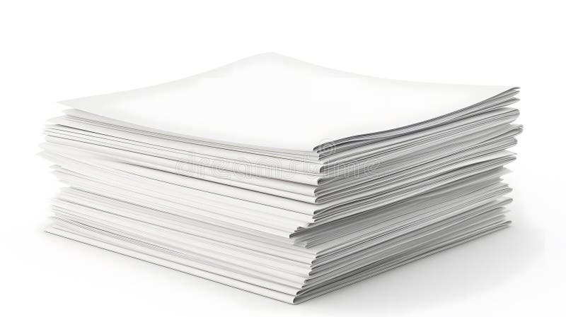 Generative AI Stack of Paper Sheets Isolated on White Business Concept ...