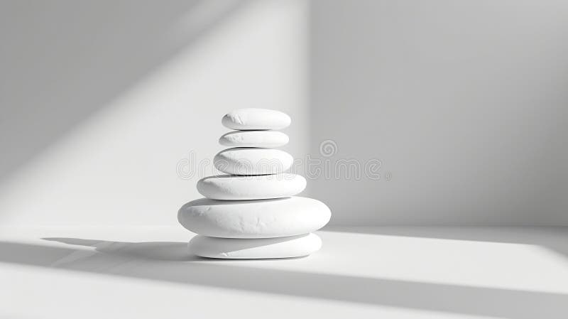 Generative AI Stack White Stones Platform Podium on Gray Light Copy ...