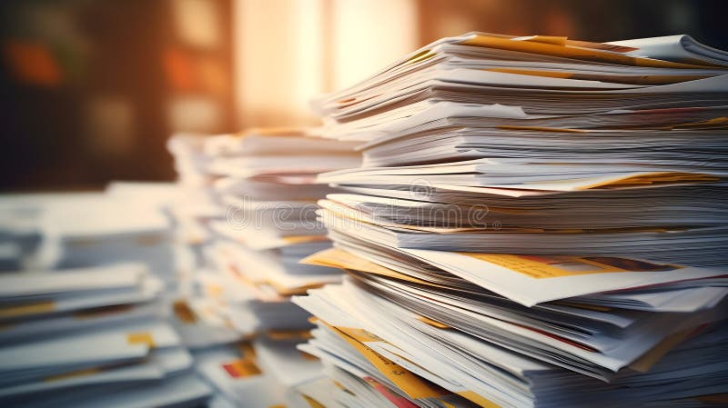 Generative AI Stacks of Paper Business Concept. Stock Illustration ...