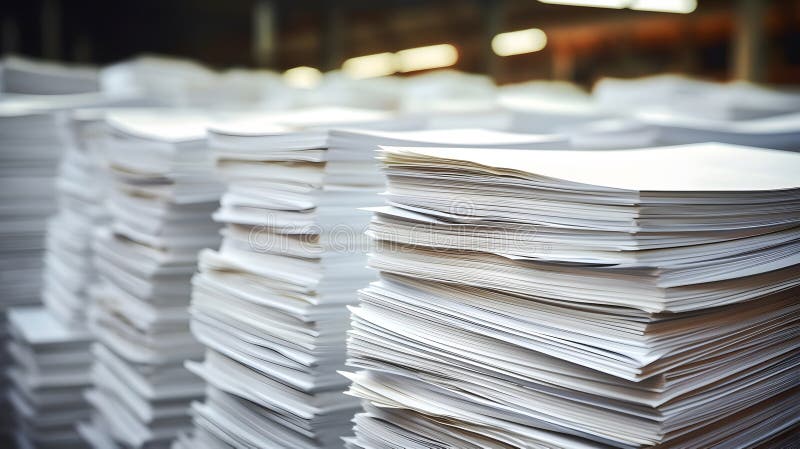 Generative AI Stacks of Paper Business Concept. Stock Illustration ...