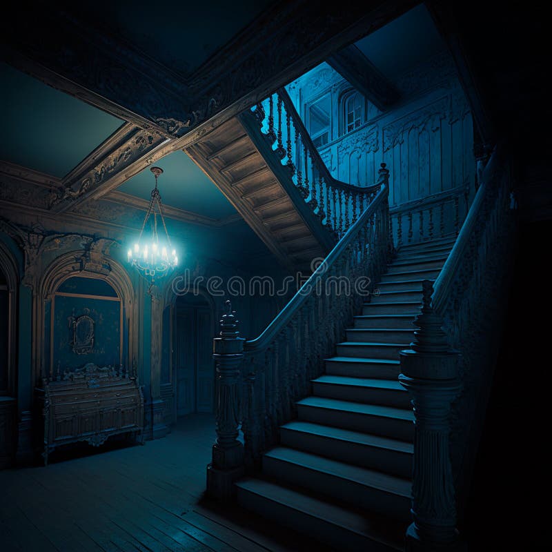 GENERATIVE AI, GENERATIVE, AI, Stairs in a Terrifying Abandoned Mansion ...