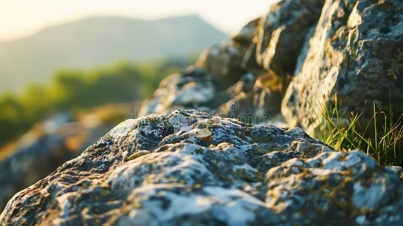 Generative AI Stone Surface in the Mountains Selective Focus Business ...