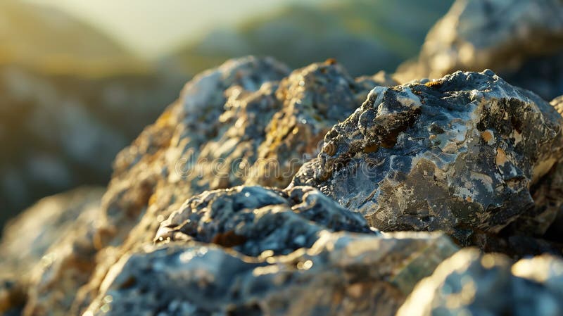 Generative AI Stone Surface in the Mountains Selective Focus Business ...