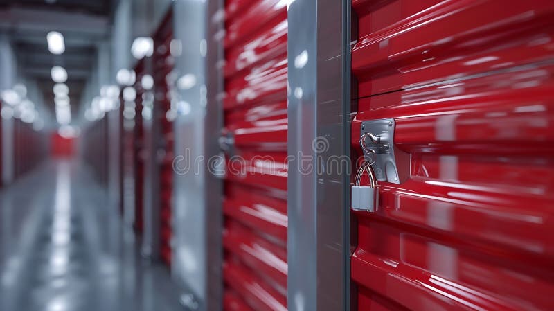 Storage Building with Red Doors Stock Image - Image of estate, delivery ...