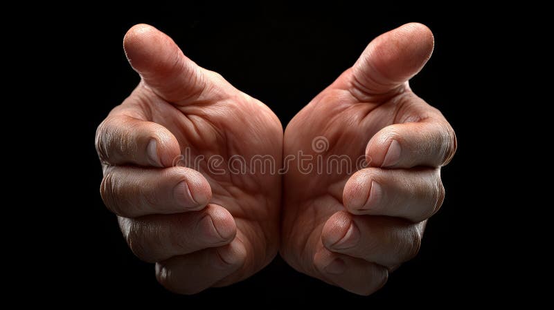 Open Hands Gesture on Black Background Stock Illustration ...