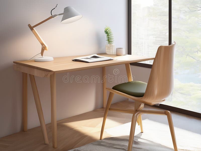 Study Table Components Complete with Lighting Stock Illustration ...