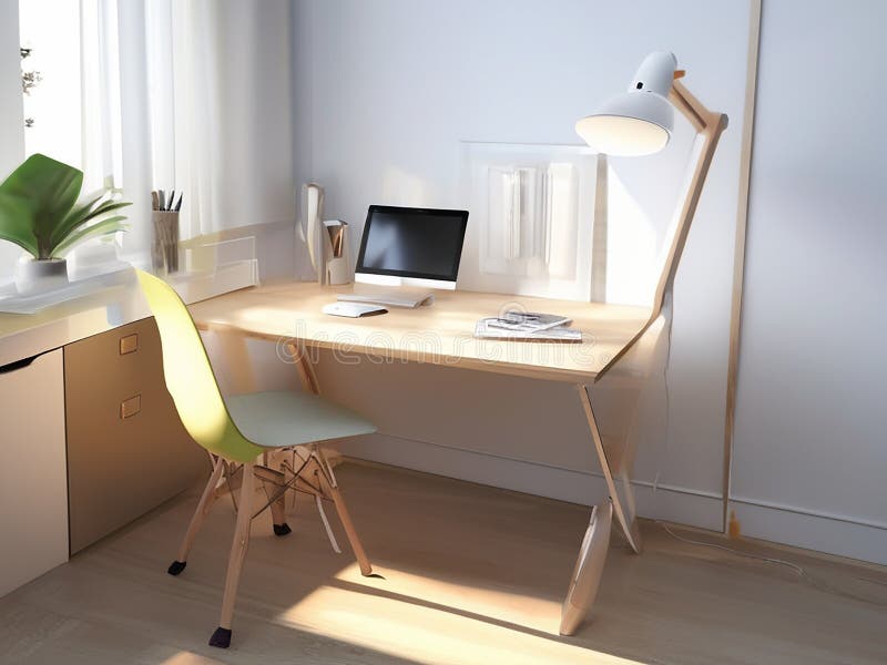 Study Table Components Complete with Lighting Stock Illustration ...