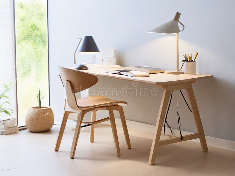 Study Table Components Complete with Lighting Stock Illustration ...