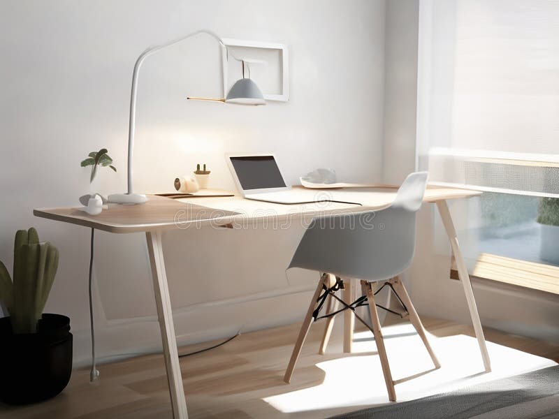 Study Table Components Complete with Lighting Stock Illustration ...