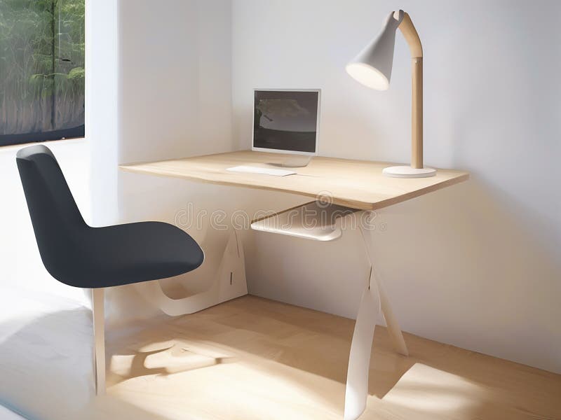 Study Table Components Complete with Lighting Stock Illustration ...