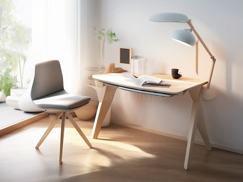 Study Table Components Complete with Lighting Stock Illustration ...