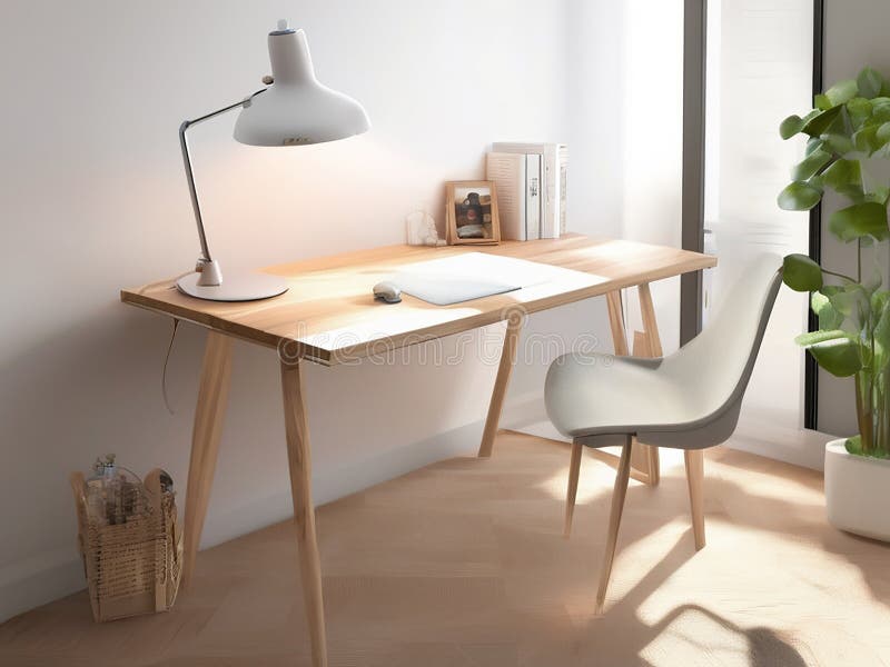 Study Table Components Complete with Lighting Stock Illustration ...