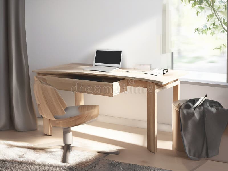 Study Table Components Complete with Lighting Stock Illustration ...