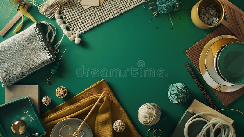 Generative AI Stylish Flat Lay Composition of Creative Architect ...