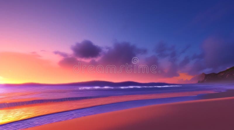 Generative AI Silhouette Sun Set Down Illustration Stock Illustration ...