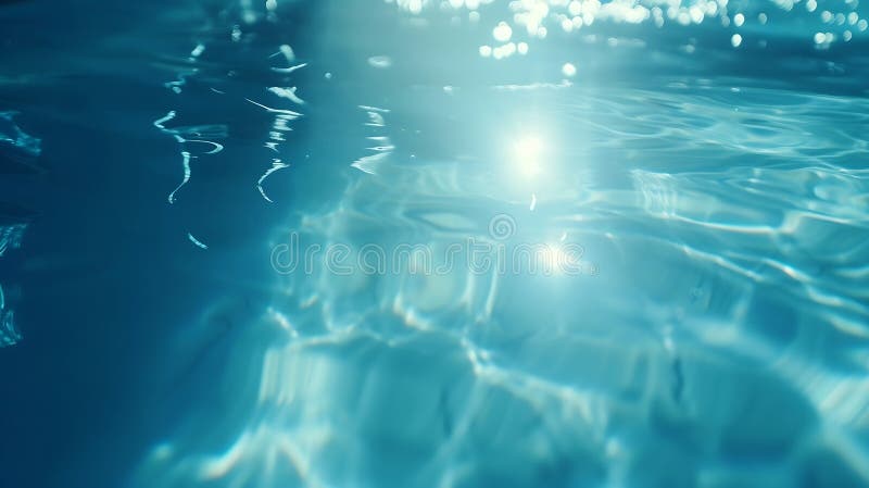 Generative AI Surface of Blue Swimming Pool,background of Water in ...