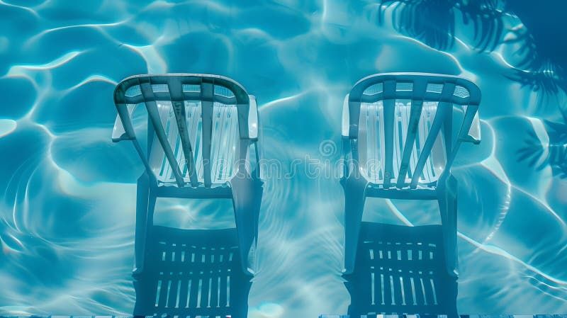 Generative AI Swimming Chairs Near the Swimming Pool Bench on Pool ...