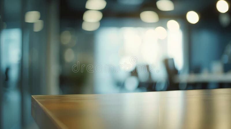 Generative AI Table Top and Blur Office of the Background Business ...