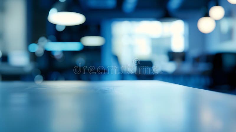 Generative AI Table Top and Blur Office of Background Business Concept ...