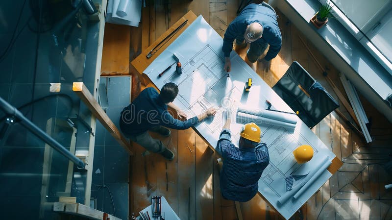 Generative AI Team of Engineer and Architect Measuring and Discussing Every Detail of ...