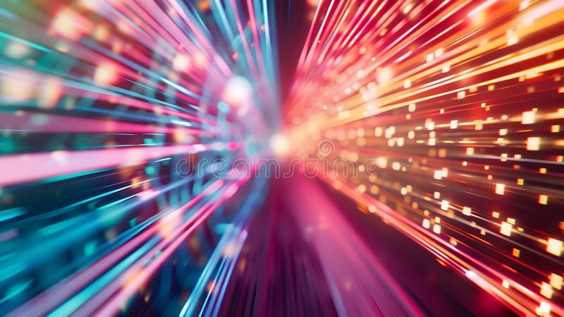 Generative AI Technology Screen with Abstract High Speed Technology POV ...